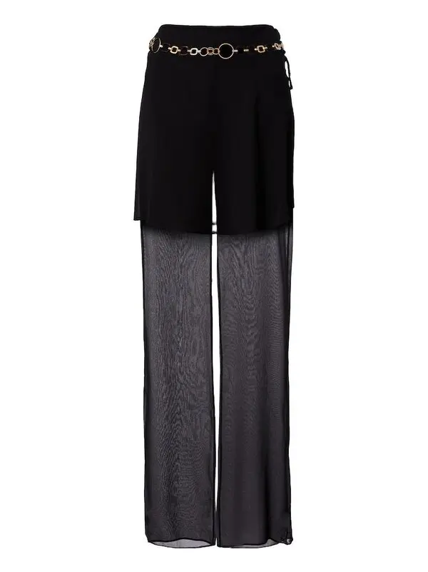 Christopher Esber Belted Wide-leg Silk Pants - Black