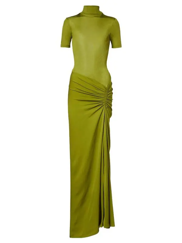 Christopher Esber Ruched Tee Gown - Green