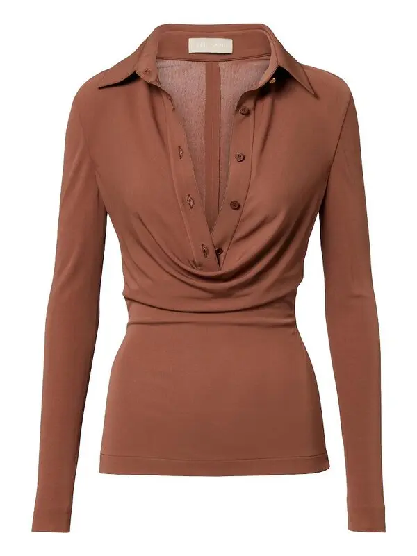Elie Saab Jersey Top - Brown