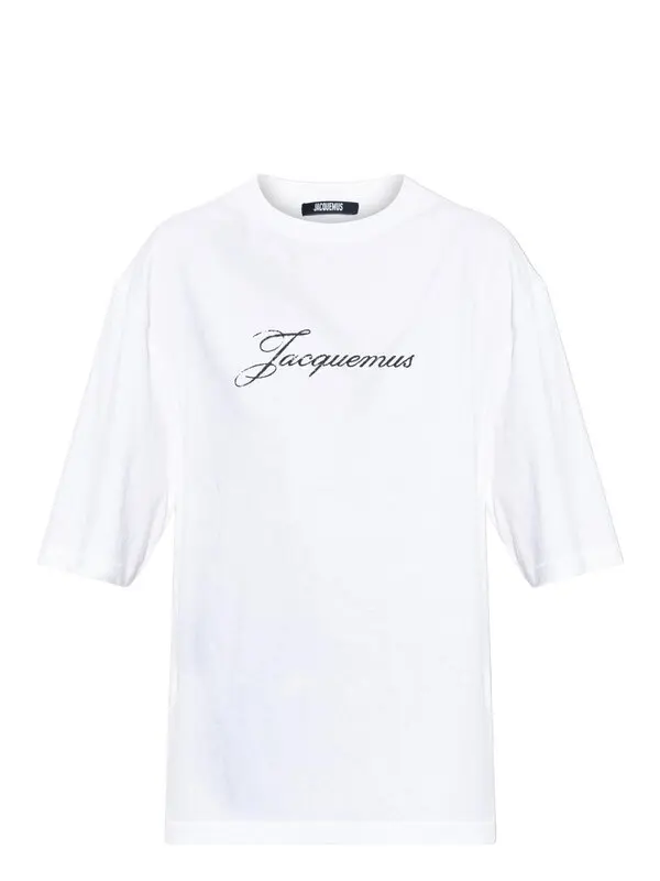 Jacquemus Printed Logo Cotton T-shirt - White
