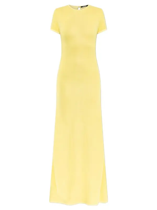 Jacquemus Short-sleeve Maxi Dress With Cut-out Detail - Yellow