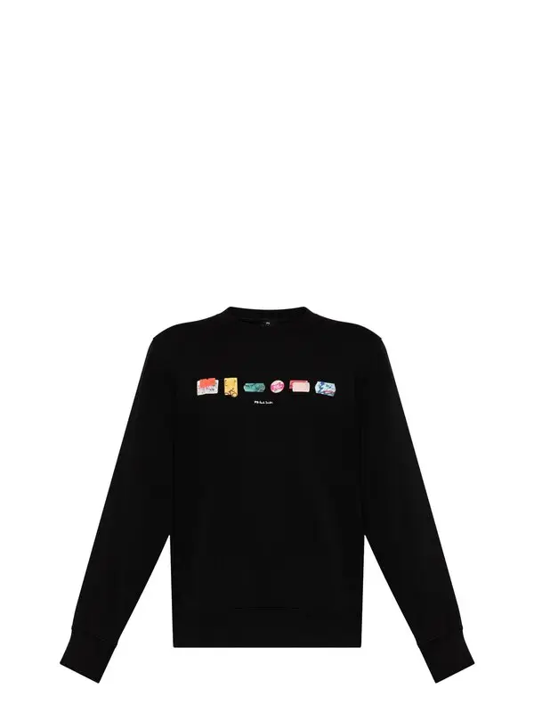 Paul Smith Crewneck Sweatshirt With Colorful Print - Black