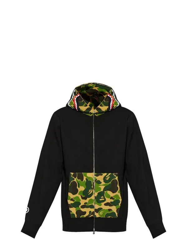 A BATHING APE Zip-up Camouflage Hoodie - Black