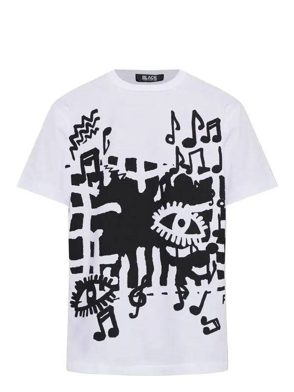 Comme Des Garçons Printed Cotton T-shirt - White