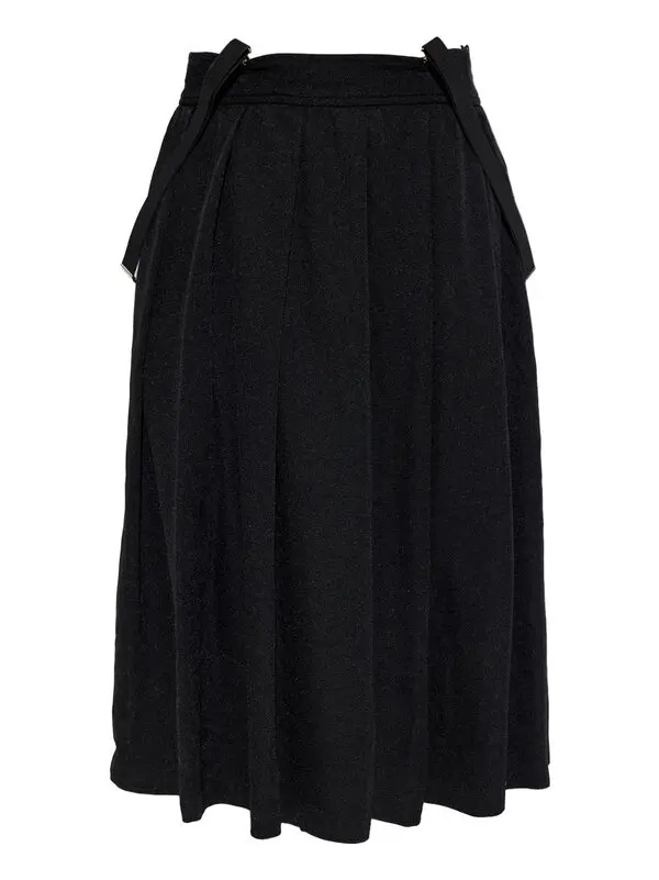 Comme Des Garçons Midi Skirt With Detachable Suspenders - Black