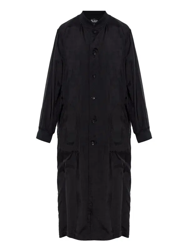 Comme Des Garçons Printed Logo Coat - Black