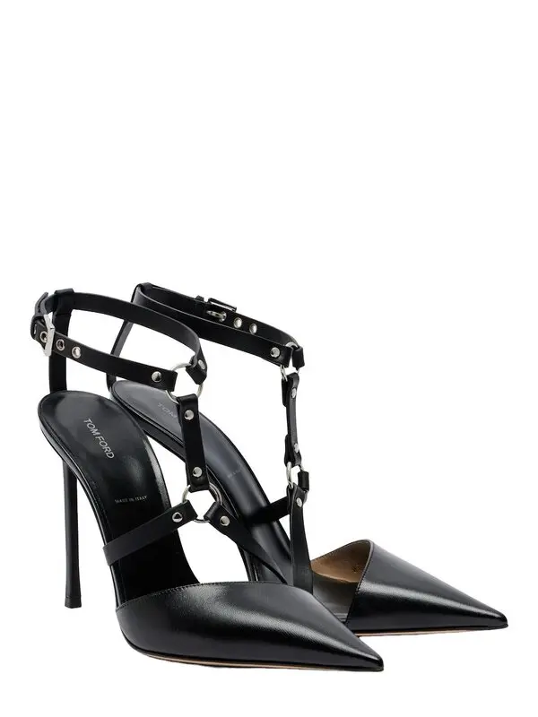 TOM FORD Leather Slingback Pumps - Black