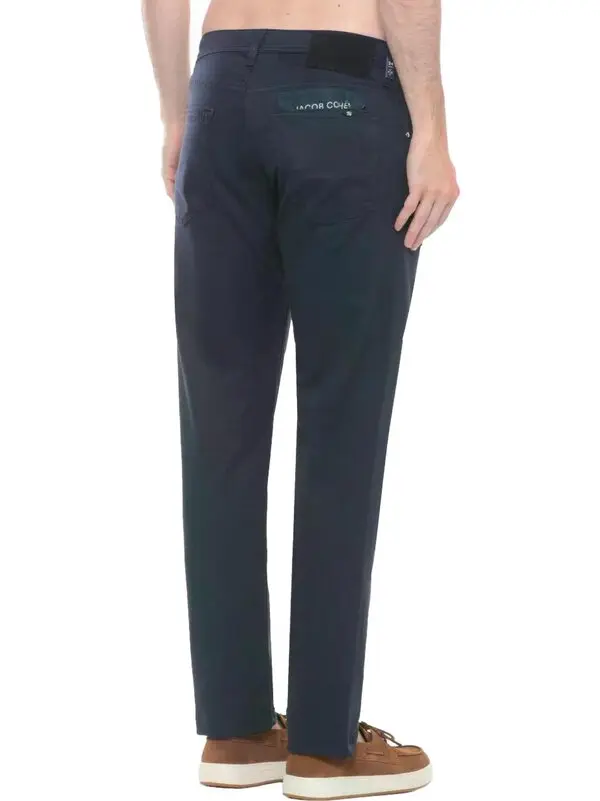 Jacob Cohen Logo-patch Straight-leg Trousers - Blue