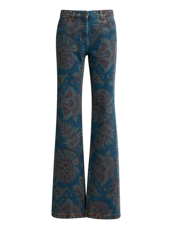 Etro Printed Low-rise Straight-leg Jeans - Multi