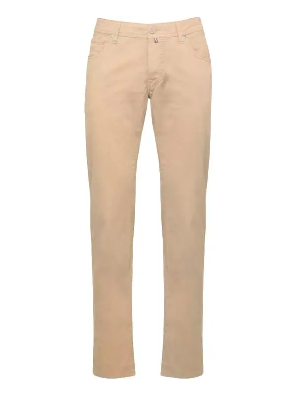 Jacob Cohen Logo-patch Straight-leg Trousers - Neutrals