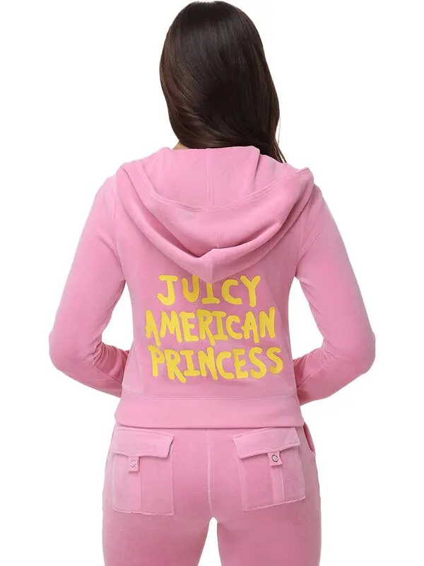 Juicy Couture Velour Zip Hoodie - Hot Hot