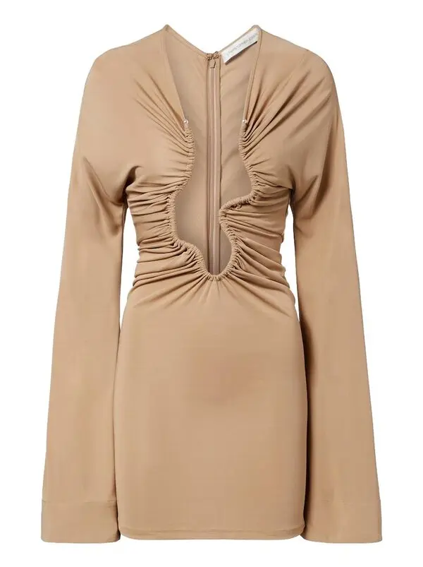 Christopher Esber Salacia Ruched Minidress - Beige