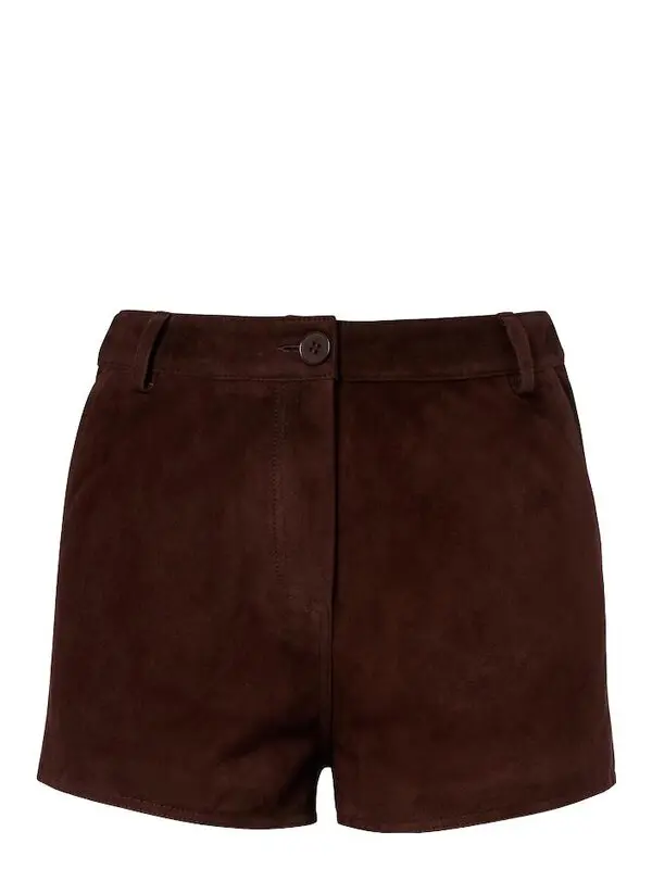Nour Hammour Leontine Suede Shorts - Brown