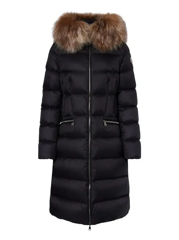 Moncler Boedic Shearling-trimmed Down Coat - Black