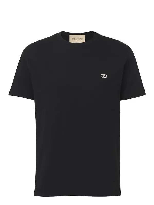 Valentino Garavani Vlogo Cotton Jersey T-shirt - Black