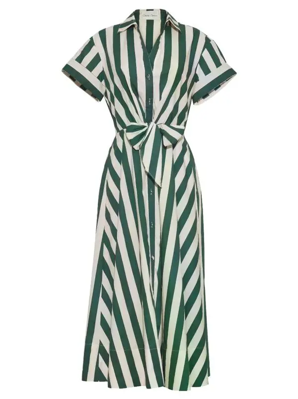 Cara Cara Asbury Striped Shirt Midi Dress - Green