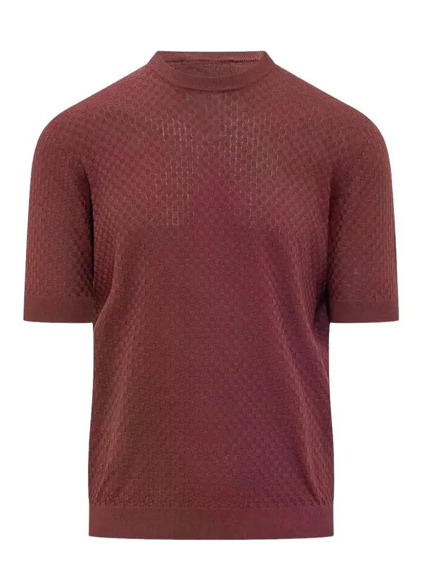 FILIPPO DE LAURENTIIS Checkerboard Knit Sweater - Red