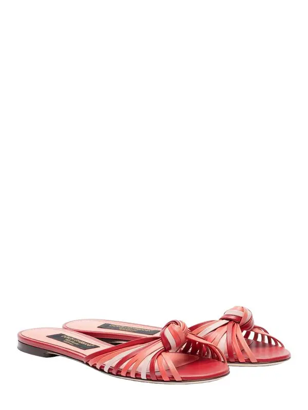 Dolce & Gabbana Bianca 2.0 Leather Slides - Red