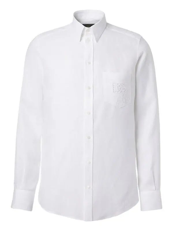 Dolce & Gabbana Embroidered Linen Shirt - White