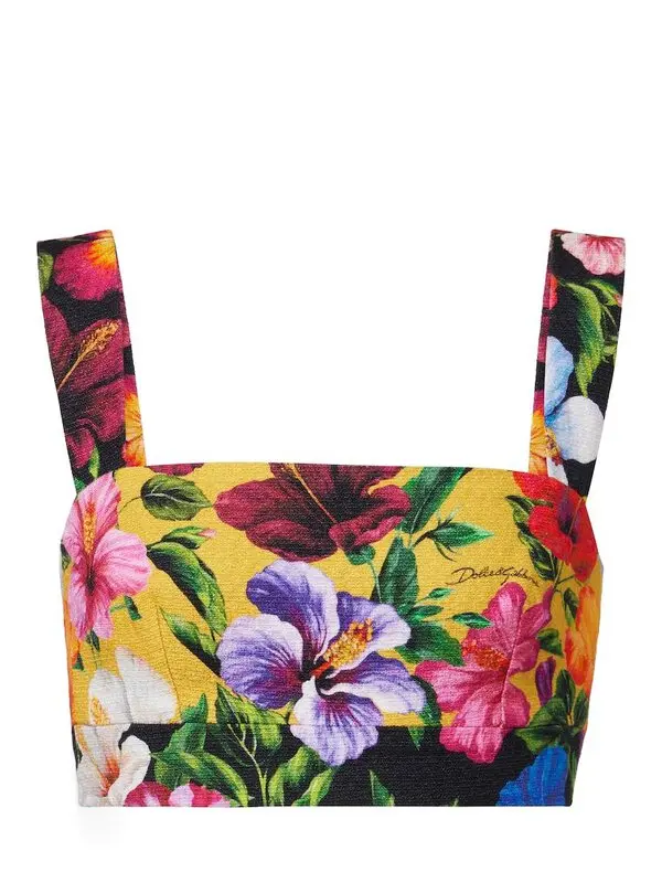 Dolce & Gabbana Floral Print Cropped Top - Multicoloured