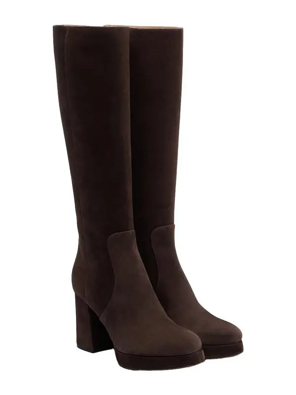 Valentino Garavani Fawcette Suede Knee-high Boots - Brown
