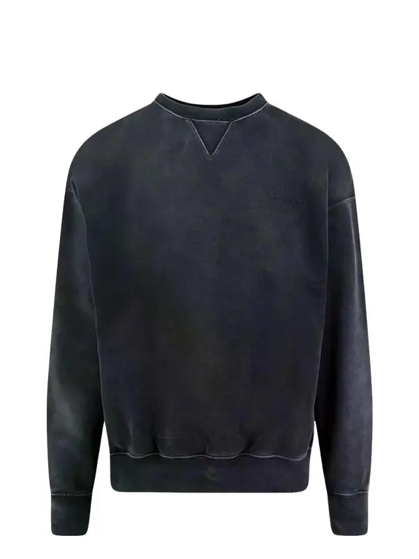 MAISON MARGIELA Faded Effect Logo Embroidered Sweater - Black