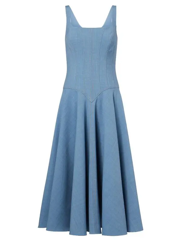 EMILIA WICKSTEAD Harmoni Midi Dress In Melange - Blue