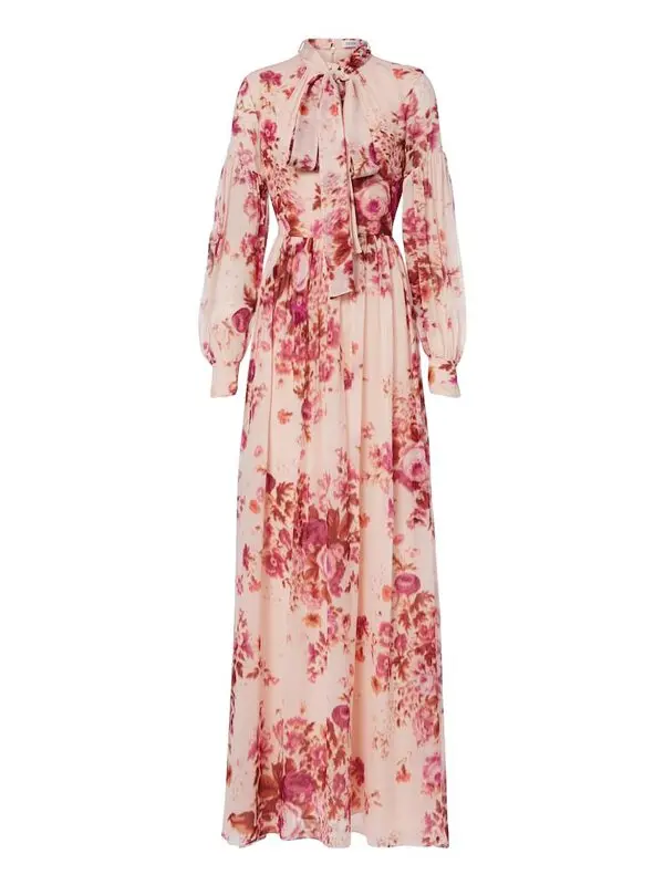 Erdem Floral Silk Voile Gown - Pink