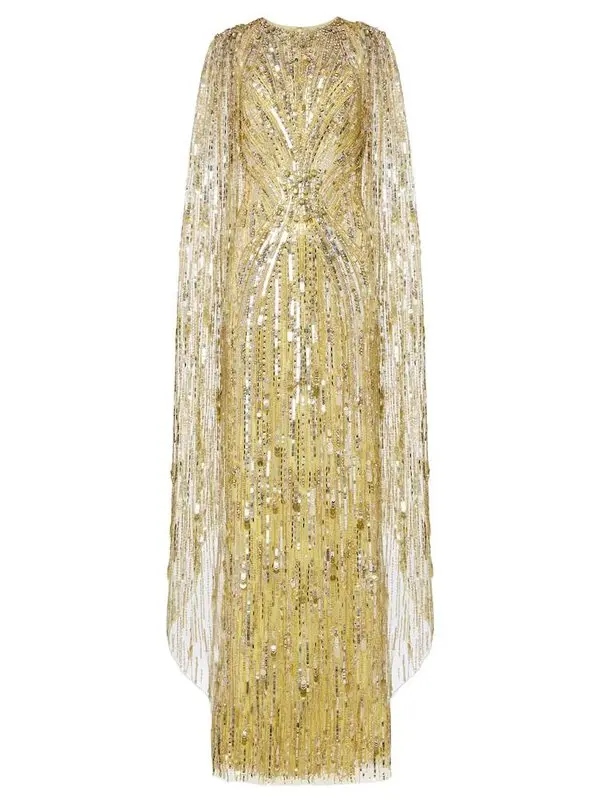 Jenny Packham Elio Embellished Gown - Yellow