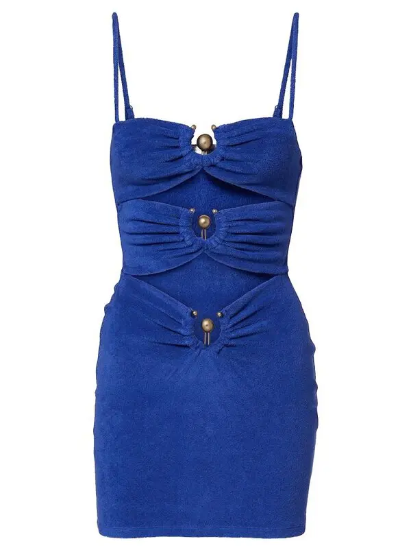 Christopher Esber Cutout Terry Mini Dress - Blue
