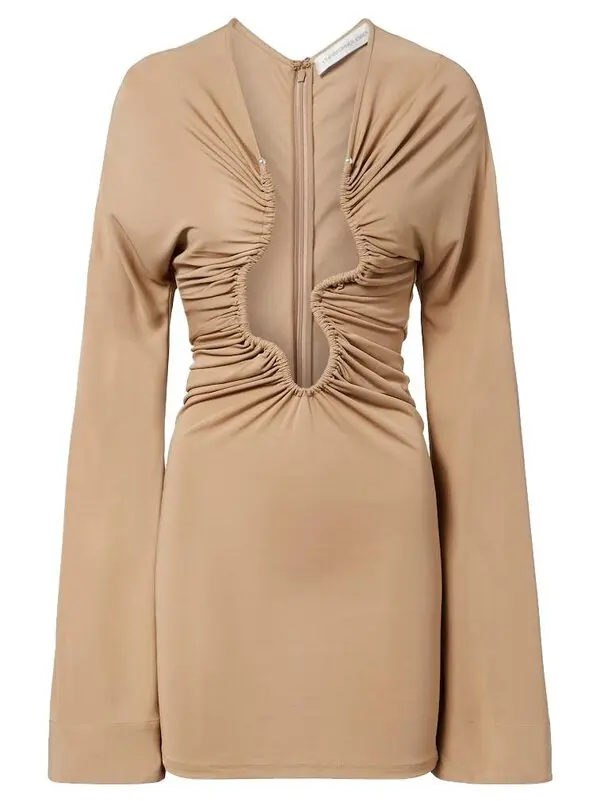 Christopher Esber Salacia Ruched Minidress - Beige