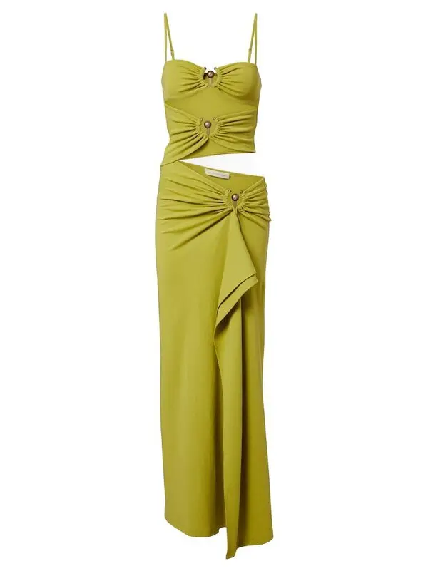 Christopher Esber Orbit Cotton-blend Midi Dress - Green