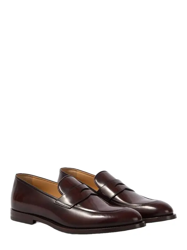 Brunello Cucinelli Leather Penny Loafers - Brown