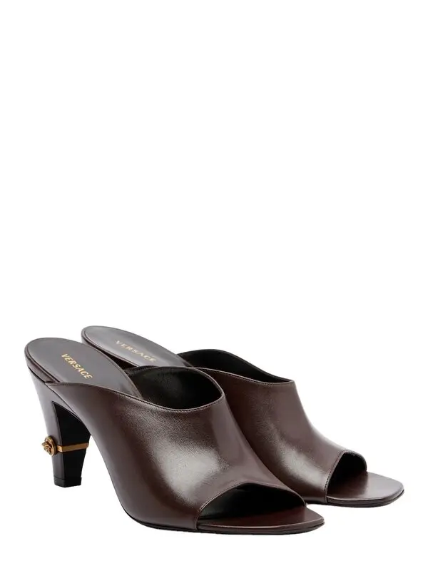 Versace Giulietta Leather Mules - Brown