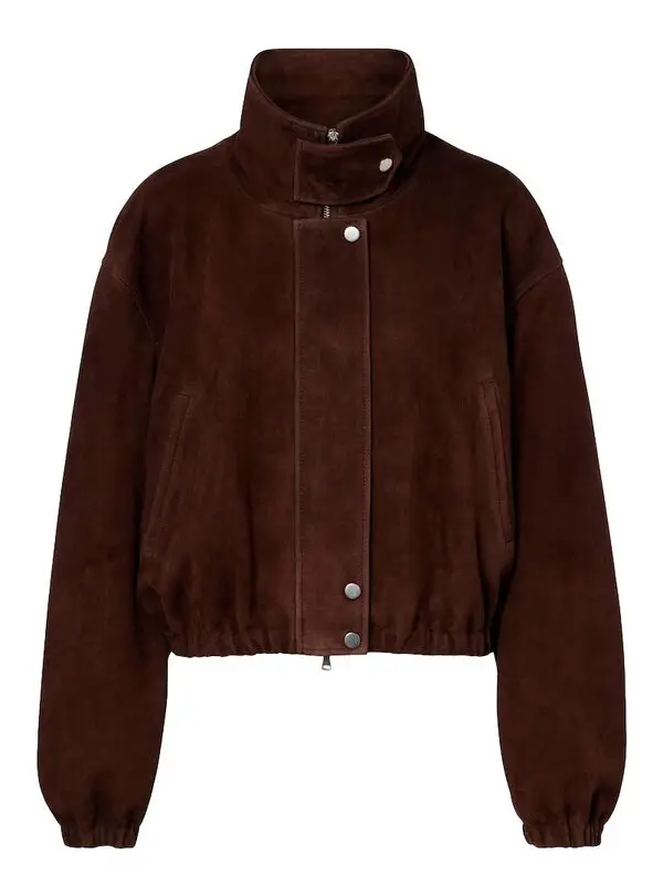 Nour Hammour Pia Suede Blouson Jacket - Brown