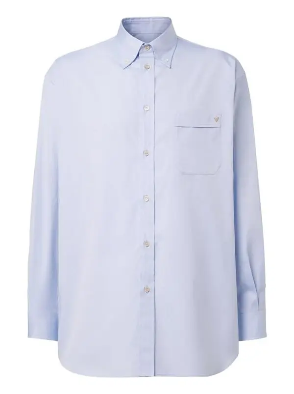 Valentino Garavani Vgold Cotton Oxford Shirt - Blue
