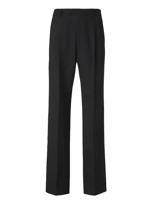 Valentino Garavani Virgin Wool Plaid Tailored Trousers - Black