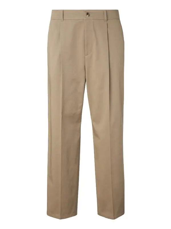 Valentino Garavani Cotton Straight Leg Trousers - Beige