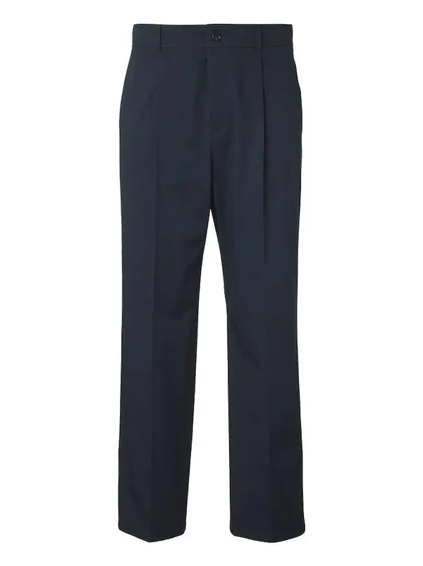 Valentino Garavani Cotton Straight Leg Trousers - Blue