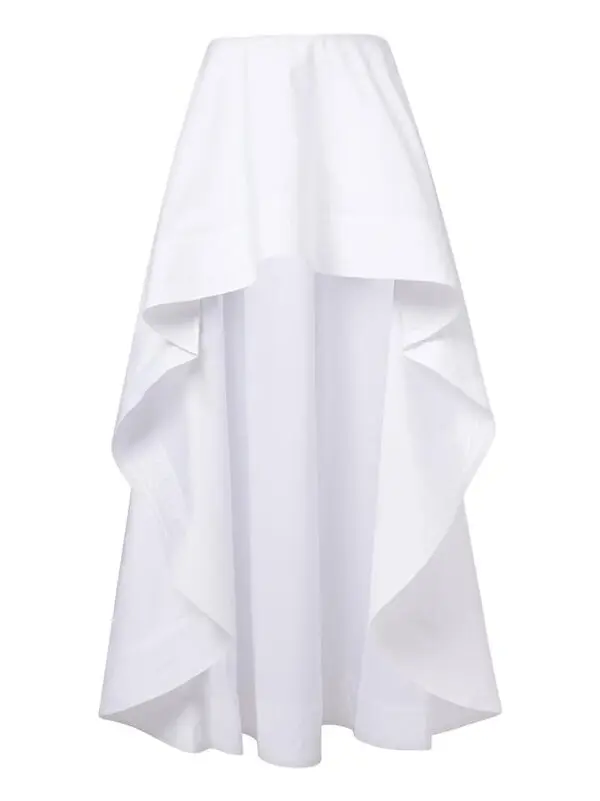 Stella McCartney Asymmetric Ruffled Cotton Poplin Miniskirt - White