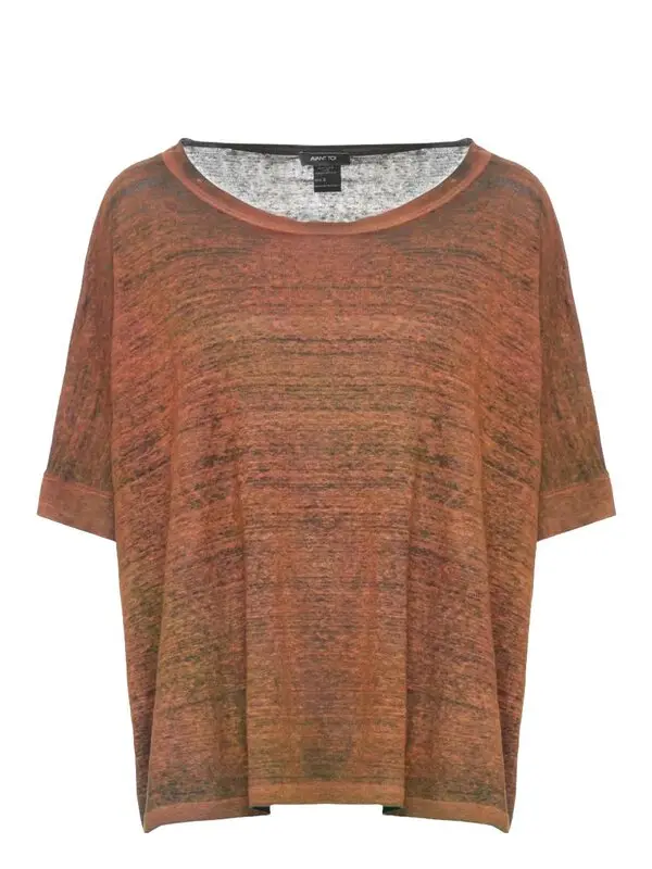 Avant Toi Marl Effect T-shirt - Brown