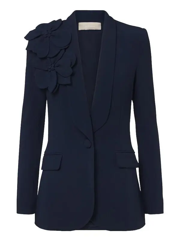 Elie Saab Floral Cady Blazer - Blue