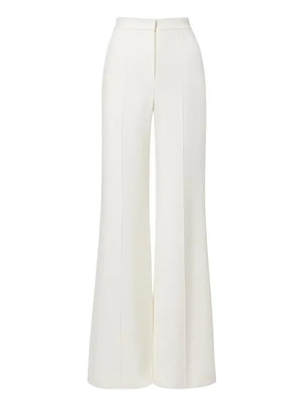 Elie Saab High-rise Wide-leg Cady Pants - White