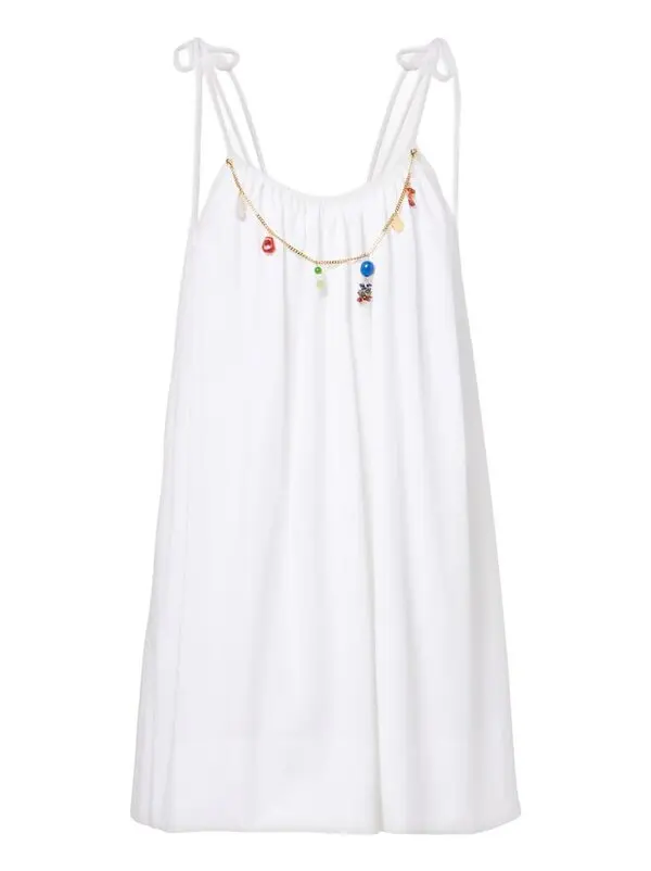Stella McCartney Embellished Cotton Crêpon Minidress - White