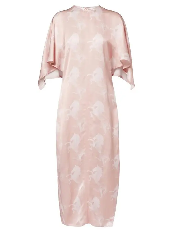 Stella McCartney Printed Satin Midi Dress - Pink