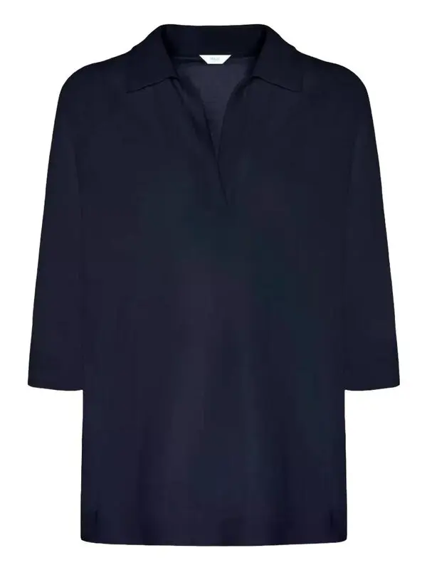 Malo Raglan-sleeve V-neck Top - Blue