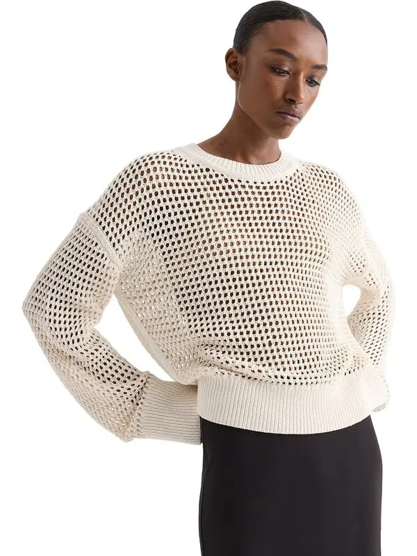 TWP Open-knit Silk Blend Pullover Sweater - Ivory