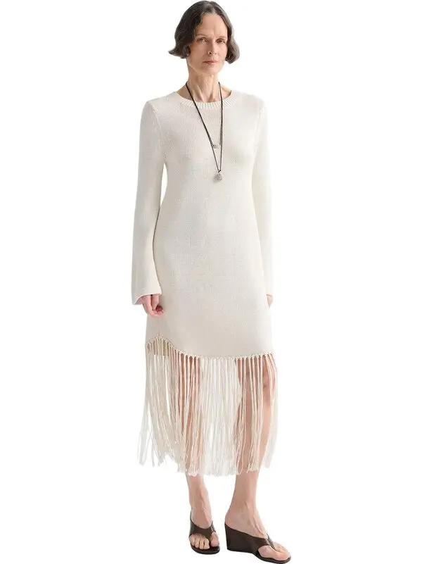 TWP Kashy Silk Blend Rope Dress - Ivory