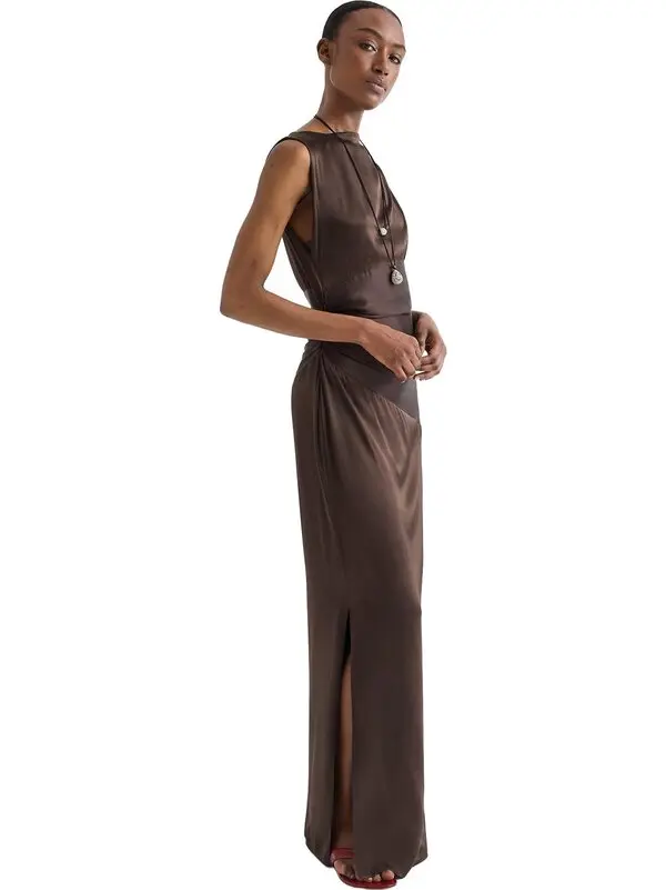 TWP Ruched Silk Charmeuse Maxi Dress - Delicioso
