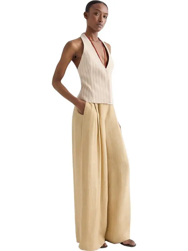 TWP Drew Pant In Fluid Linen - Candied Ginger